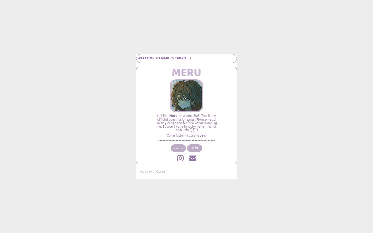 Meru's commission info!